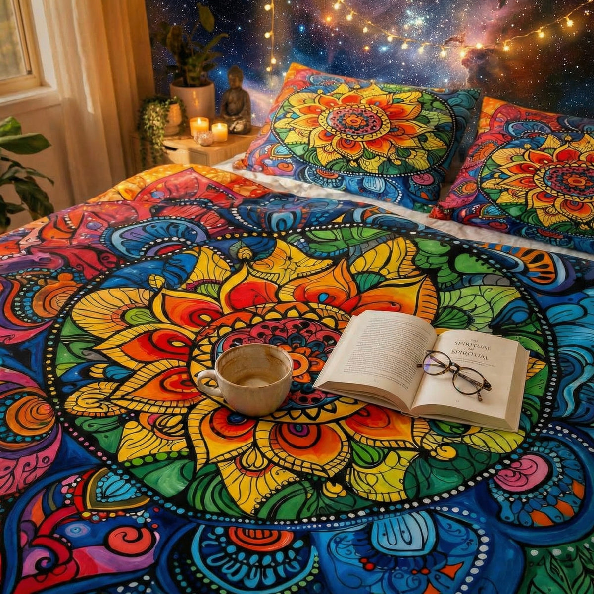 Radiant Lotus Mandala Doona Cover Matching Pillowcases – littlebuddhavibes